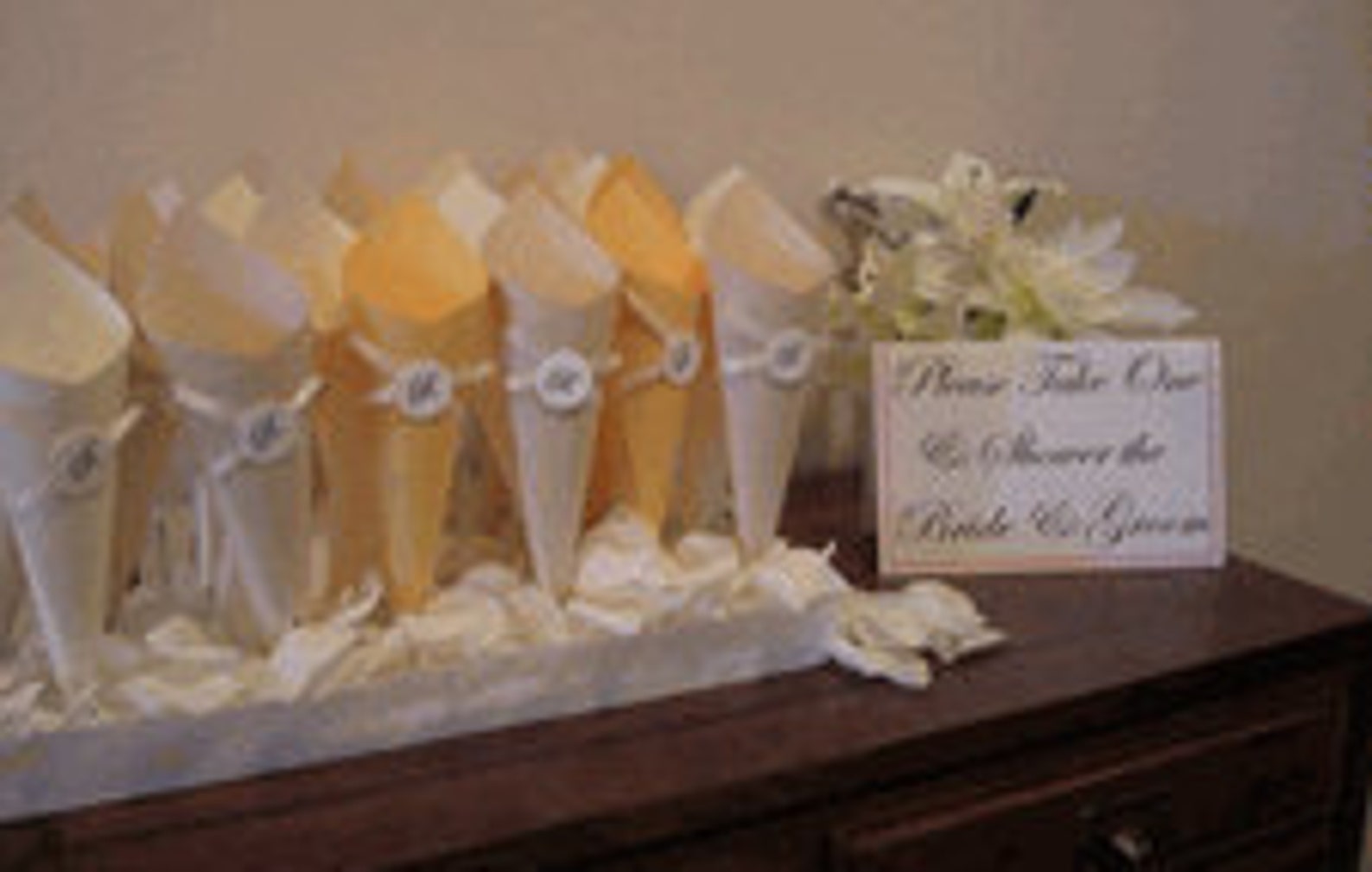 Monogrammed Wedding Paper Cones With Ribbon Wrap - Etsy