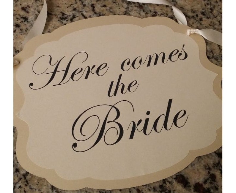 Here Comes the Bride Ceremony Sign. | Etsy