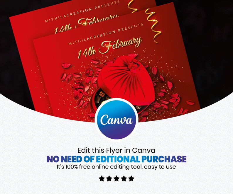 Valentines Day Flyer, Canva Template, Valentine Party, DIY Digital ...