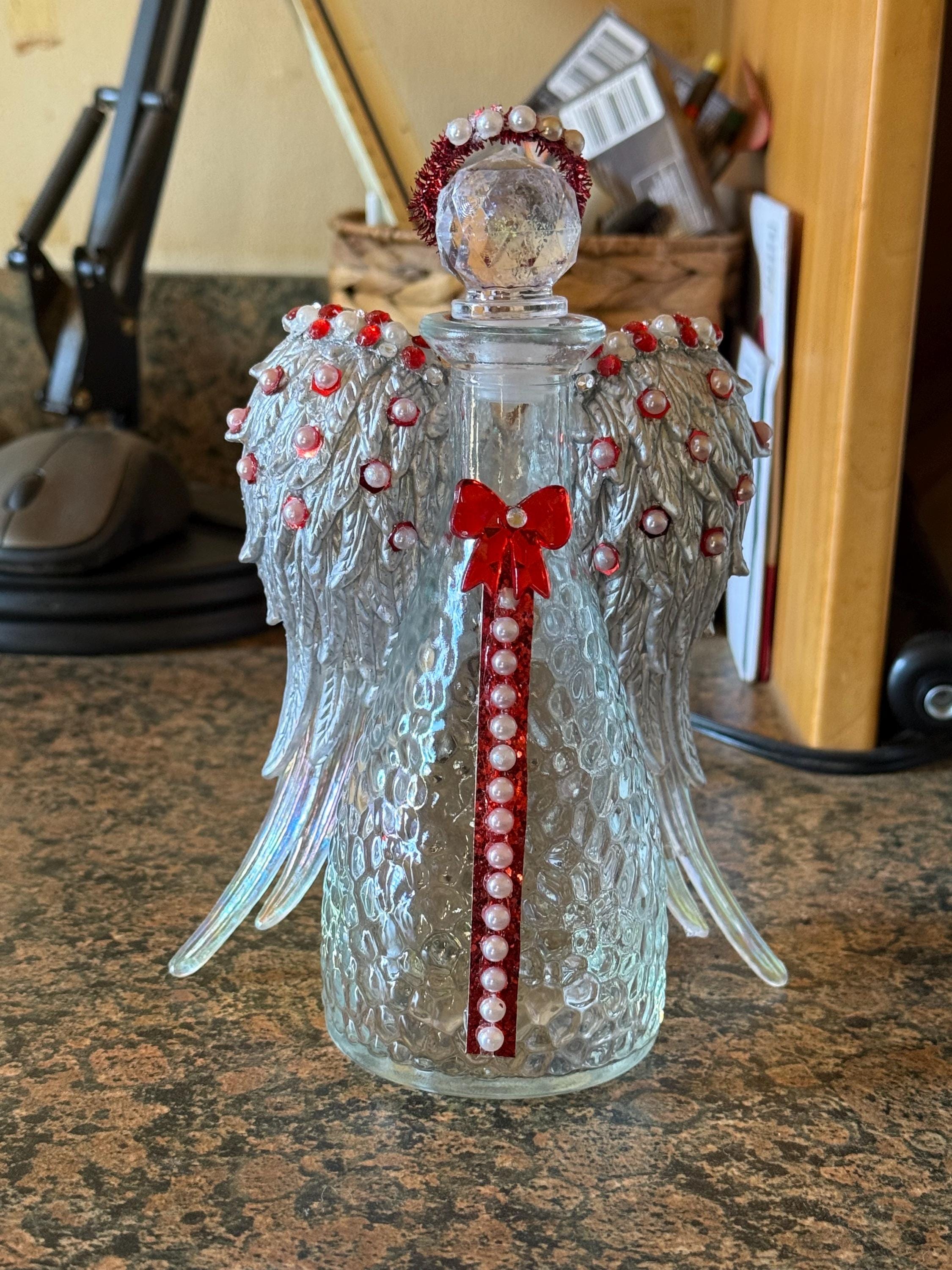 Handmade Glass Bottle Angel - Etsy
