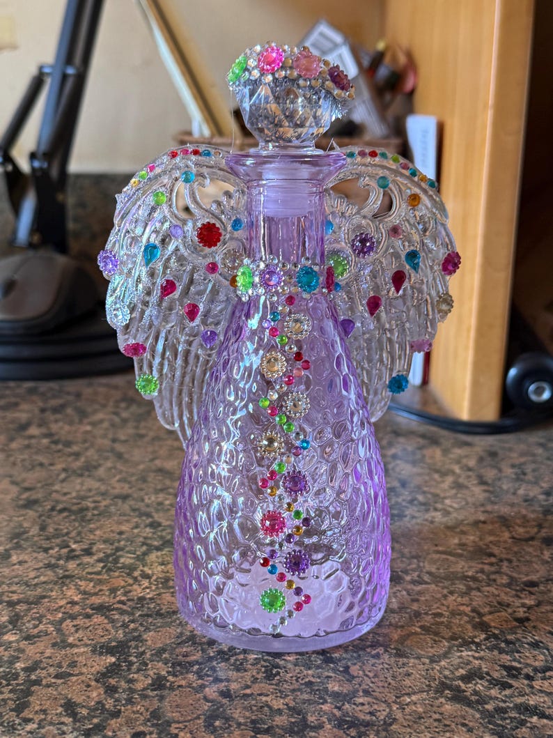 Handmade Glass Bottle Angel - Etsy