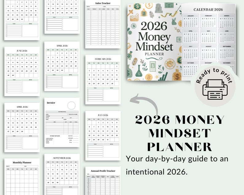 Money Mindset Planner Printable | Financial Mindset Journal PDF ...