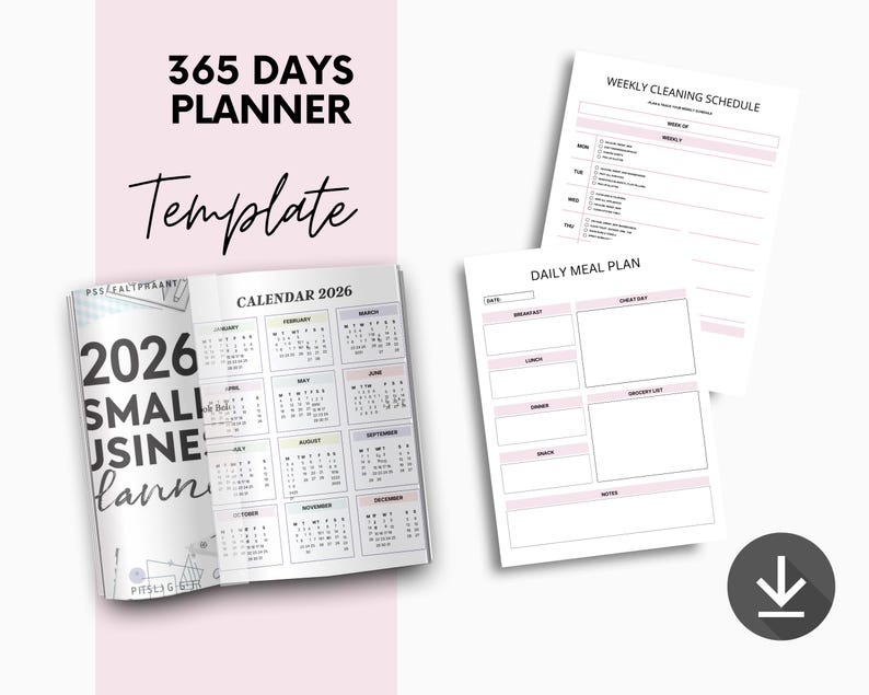 365 Day Planner Printable | Daily Planner PDF | Yearly Life Planner ...