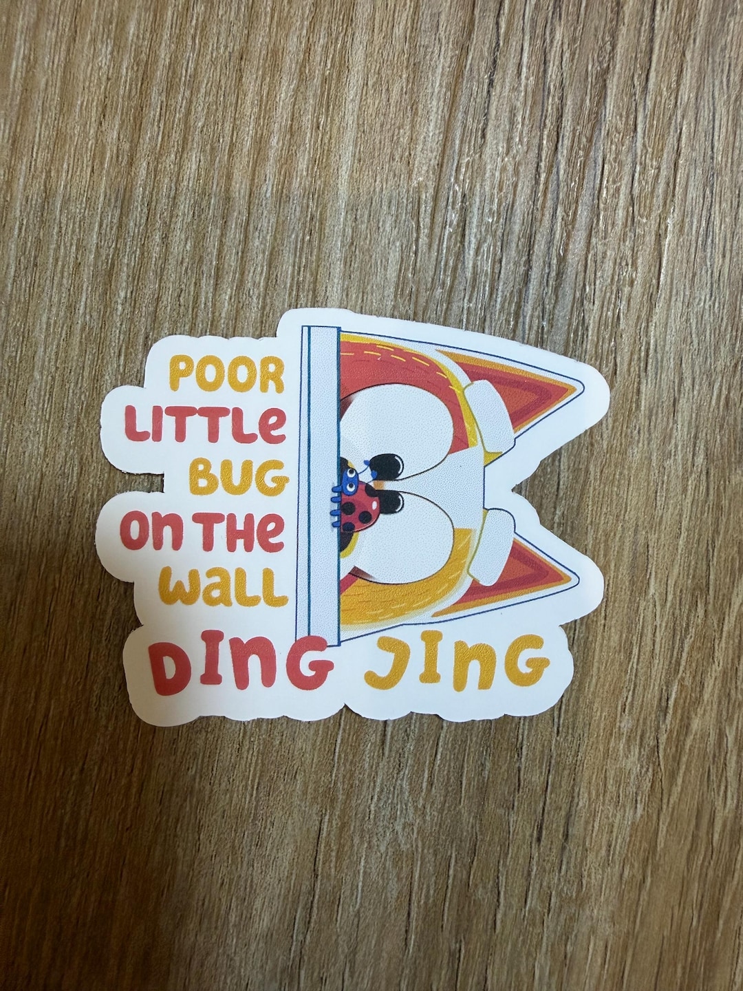 Bingo “poor Little Bug on the Wall. Ding Jing” Bluey Sticker - Etsy