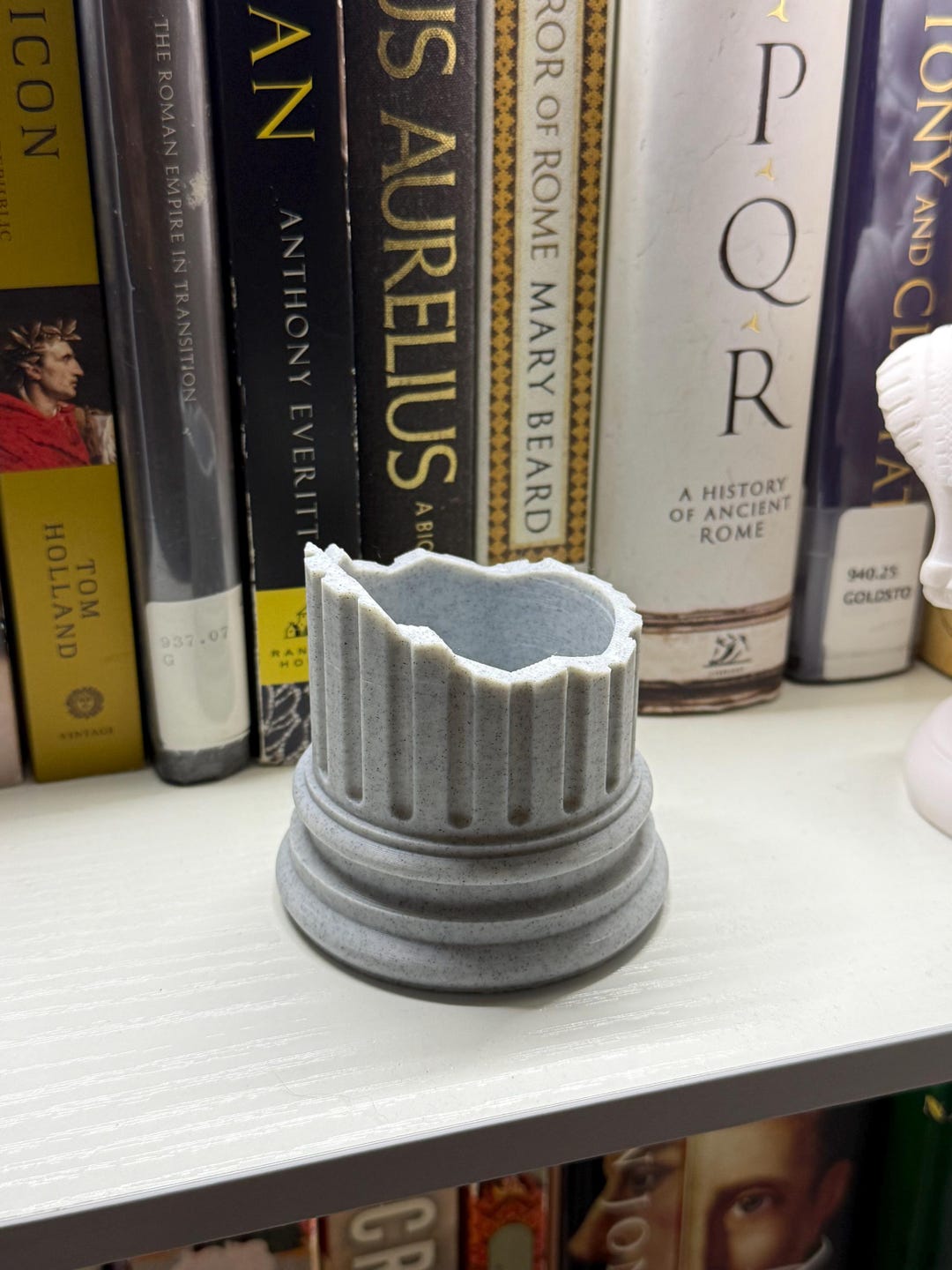 Roman Greek Column Pen Holder | 3D Printed Ruins Decor | Marble White ...