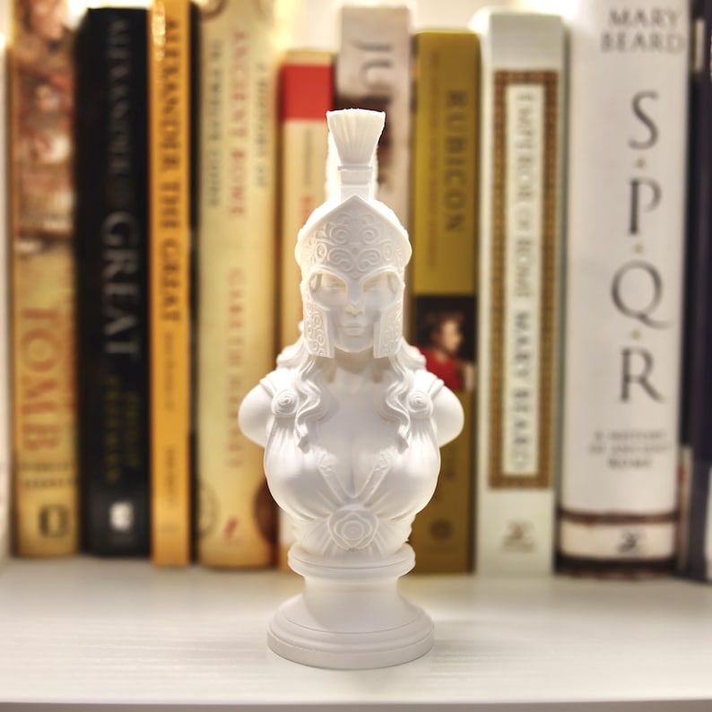 Athena Bust Sculpture | Matte White, 3D Printed Greek Goddess Decor - Etsy