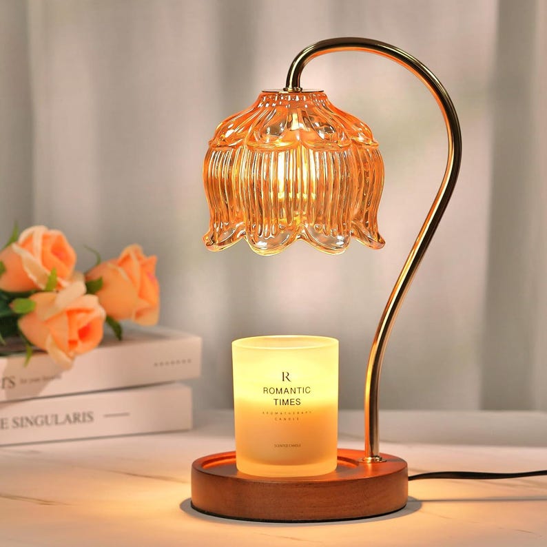 Flower Candle Warmer Lamp With Timer, Dimmable Lotus Wax Warmer for Jar ...