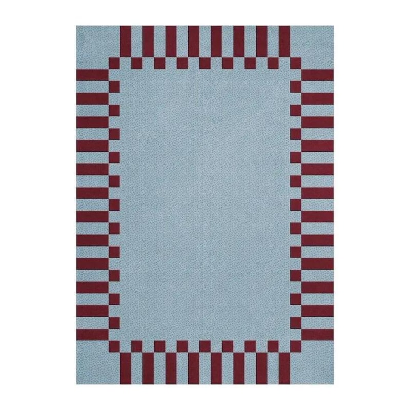 Geometric Blue Red Rug - Etsy UK