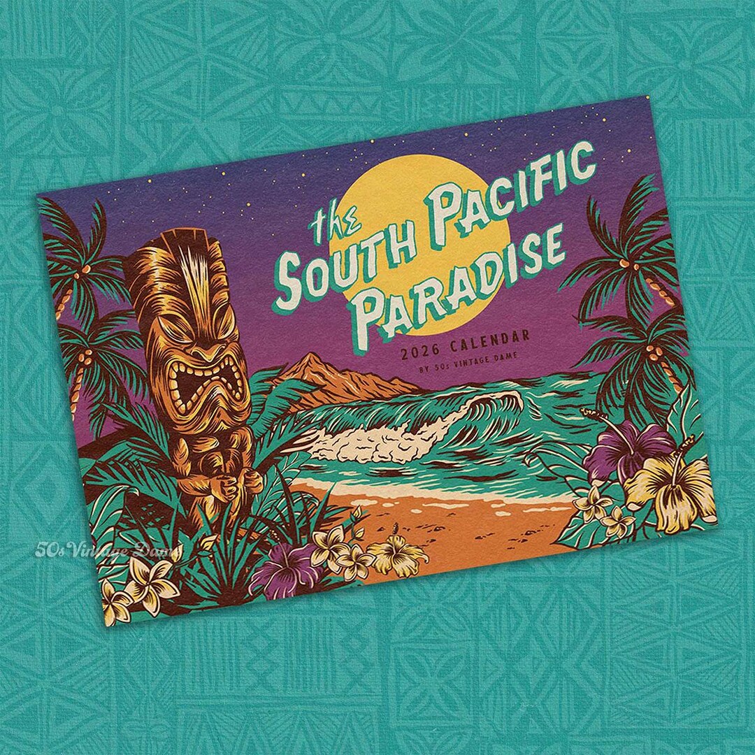 2026 South Pacific Paradise Tiki Wall Calendar - Etsy