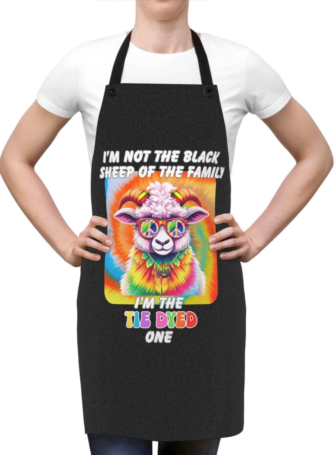 Colorful Funny Sheep Apron, I'm Not the Black Sheep of the Family I'm ...