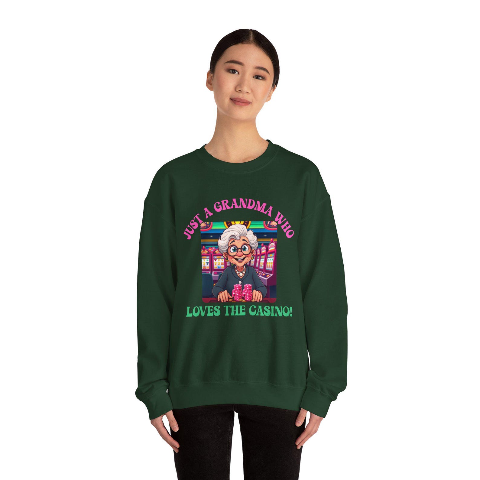 Funny Just A Grandma Who Loves the Casino Sweatshirt, Hilarious Casino ...