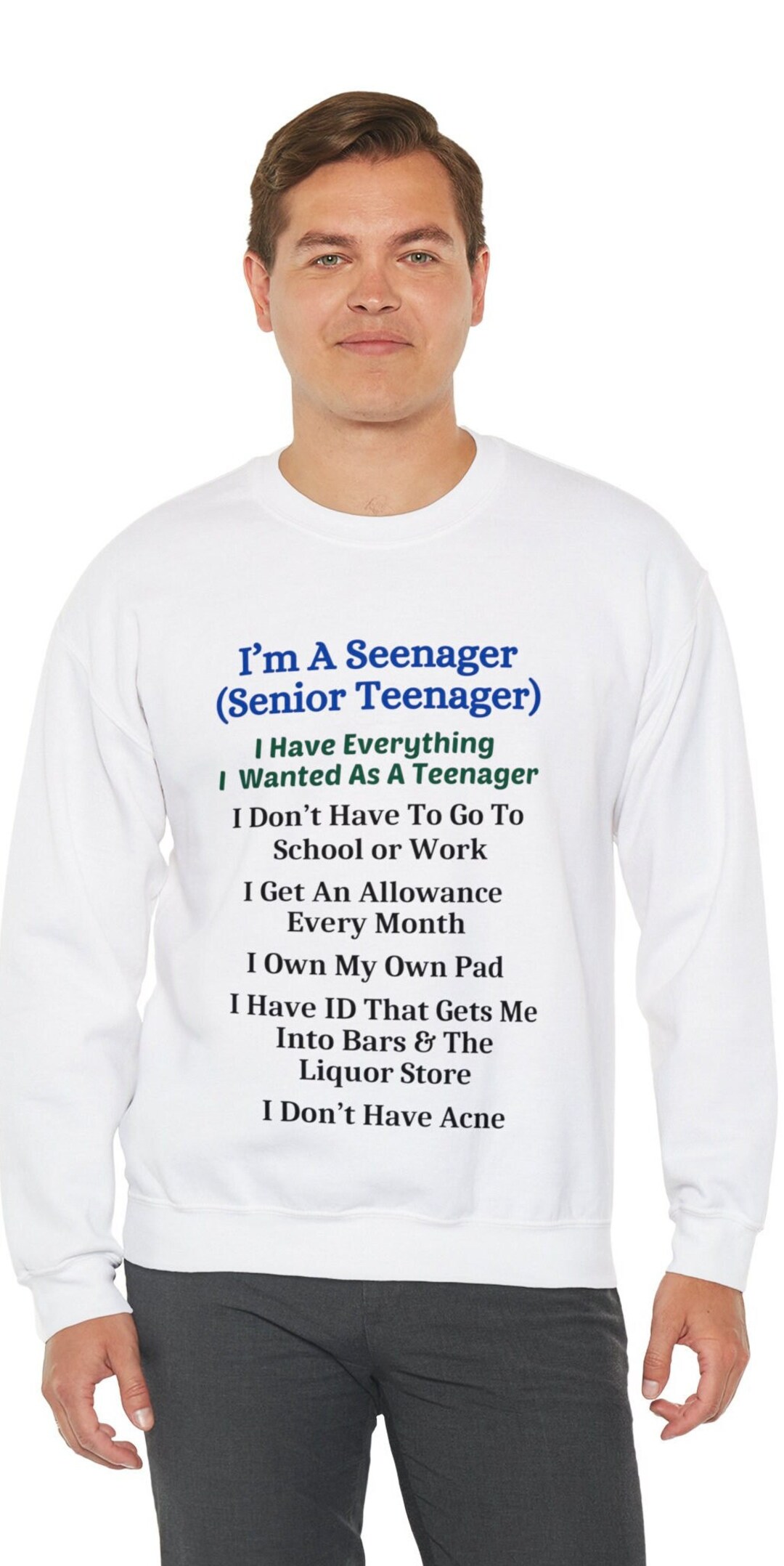 Funny Sarcastic Senior Citizen Sweatshirt, I'm A Seenager Senior ...