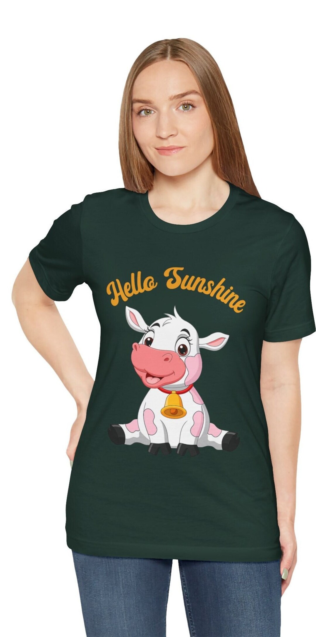 Adorable Cow T Shirt, Hello Sunshine T-shirt, Cow Lover Apparel ...