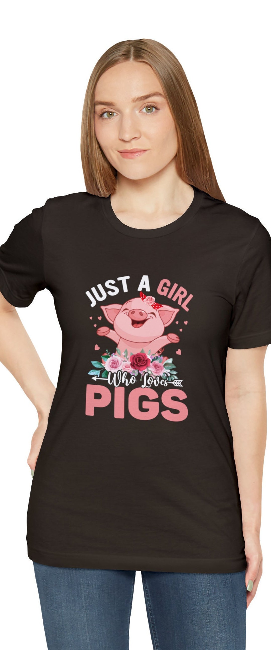 Adorable Pig T Shirt, Just A Girl Who Loves Pigs T-shirt, Funny Pig ...