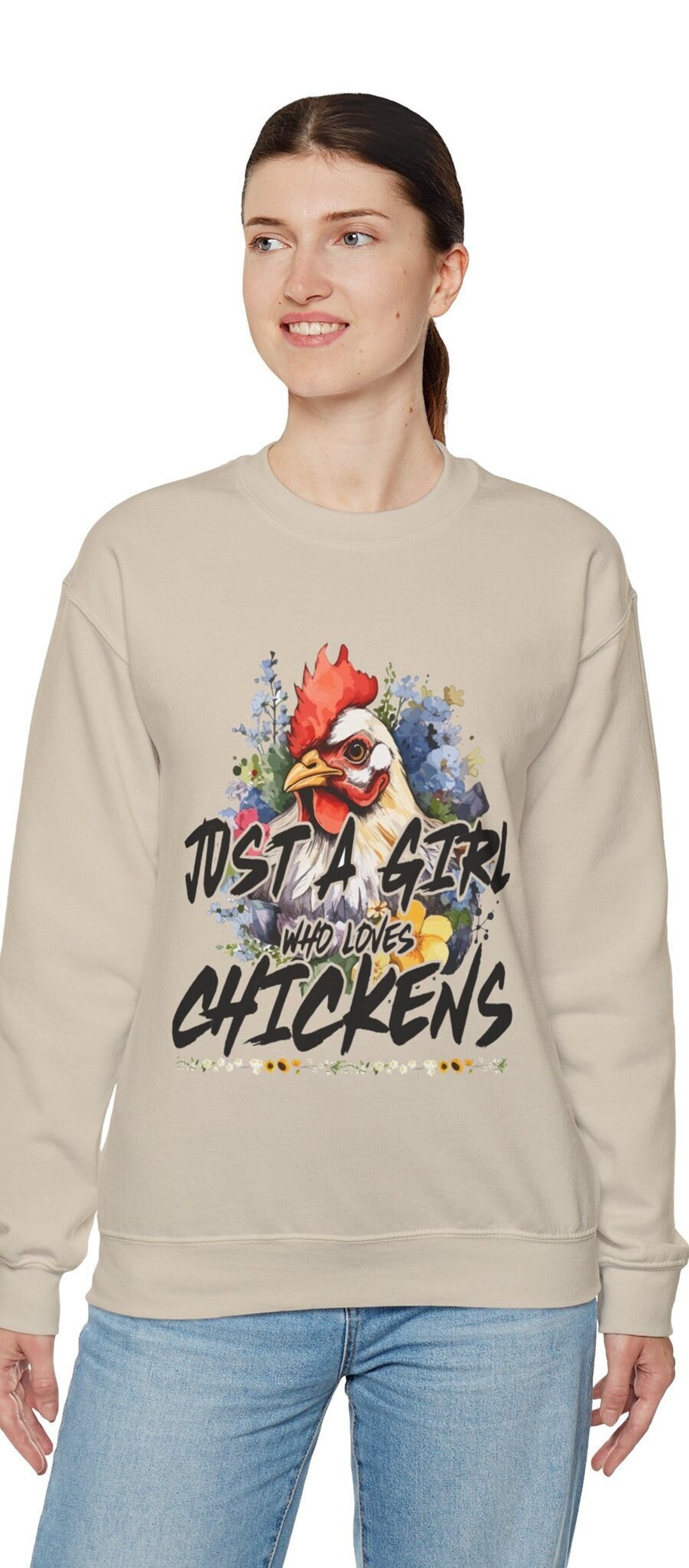 Funny Chicken Sweatshirt, Just A Girl Who Loves Chickens Shirt ...