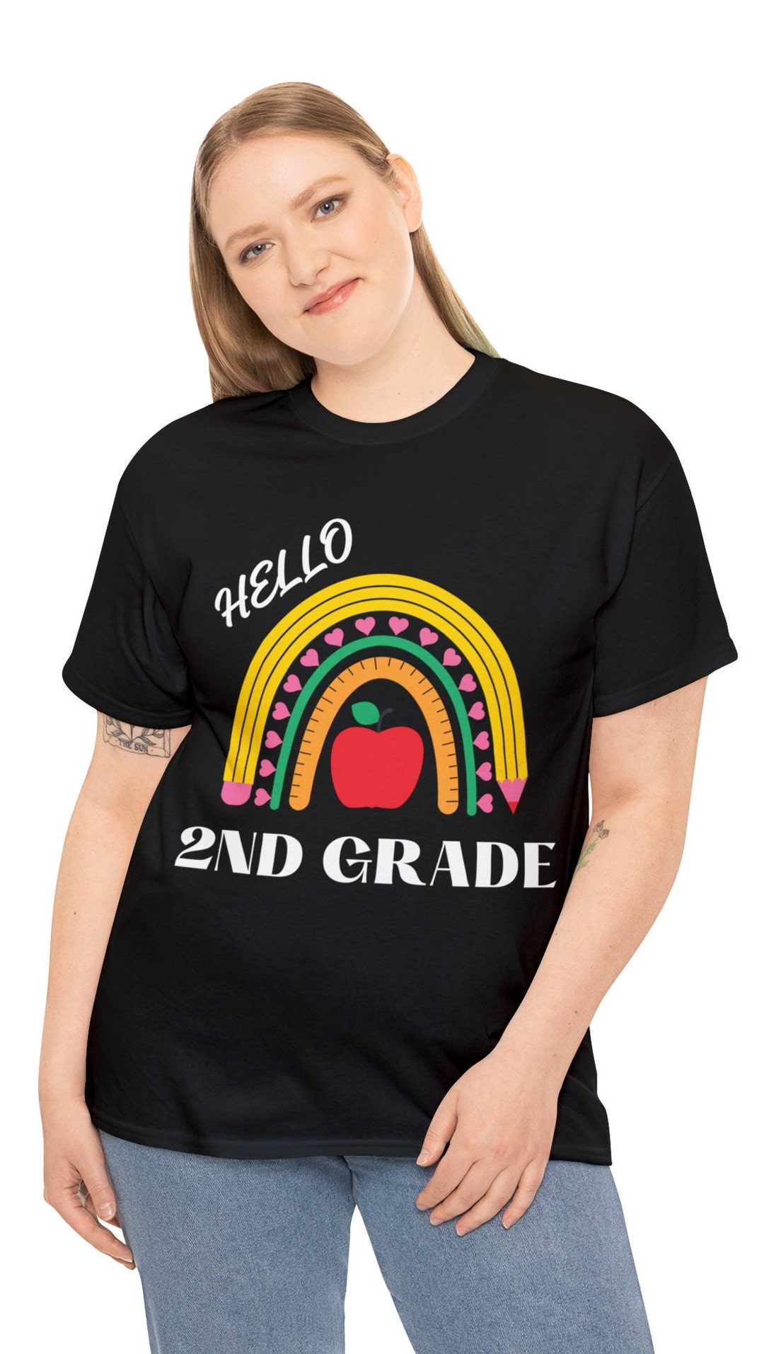 Adorable Teacher T Shirt, Hello Second Grade T-shirt, Colorful Rainbow ...