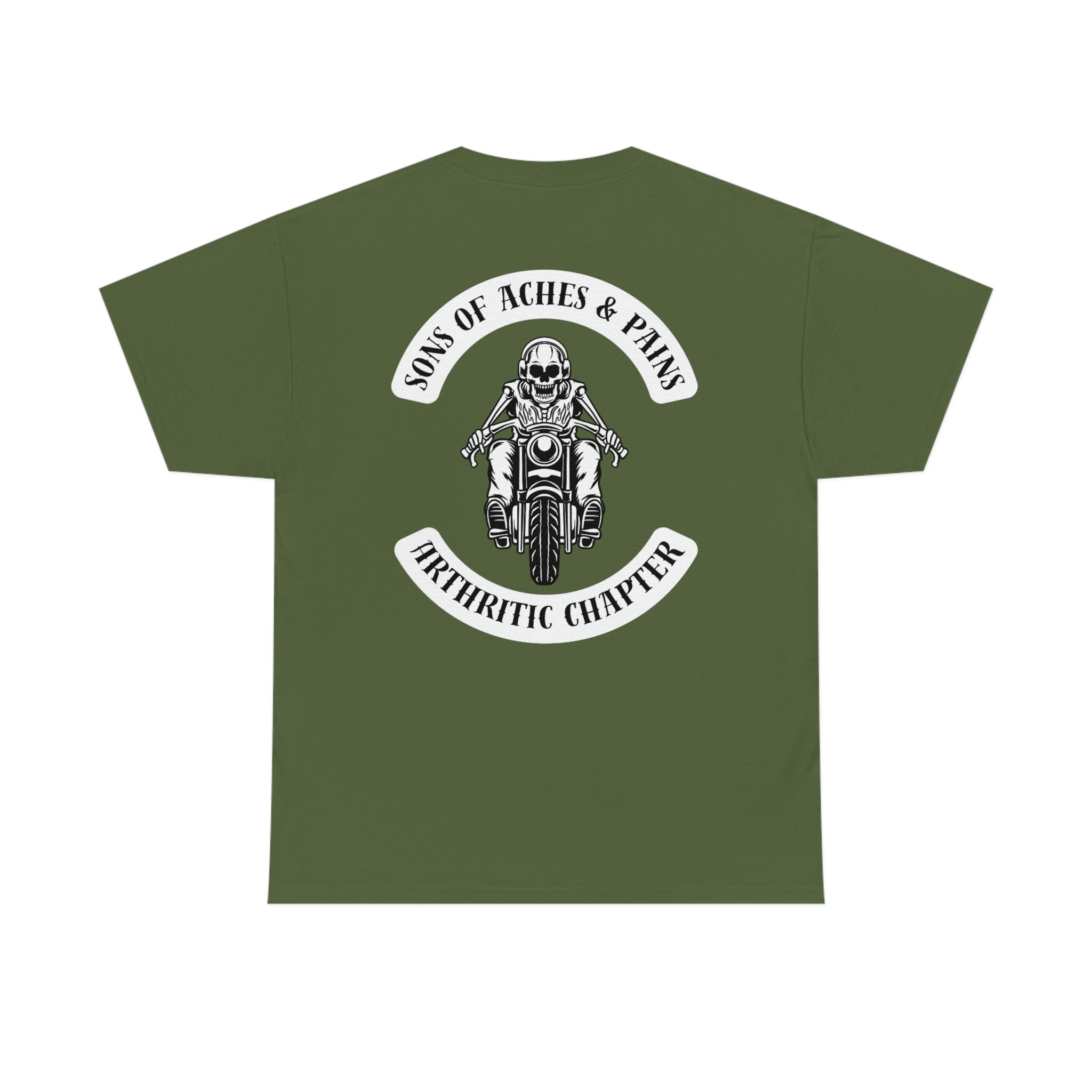 Funny Sarcastic Bikers T Shirt, Sons of Aches & Pains Arthritic Chapter ...