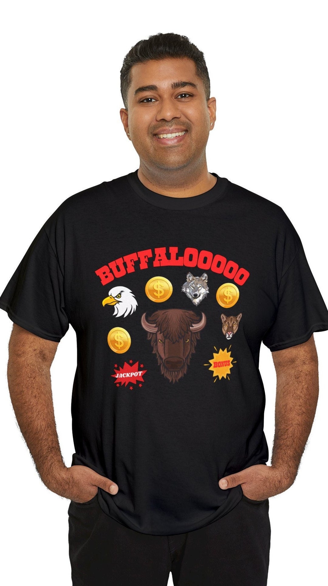 Funny Casino T Shirt, Buffalo Slot Machine T-shirt, Hilarious Gambling ...