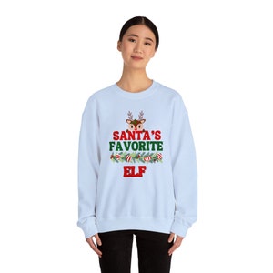 Funny Matching Christmas Sweatshirts, Santa's Favorite Elf Shirt ...