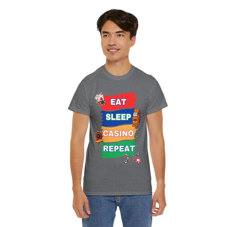 Funny Sarcastic Casino T Shirt, Eat Sleep Casino Repeat T-shirt ...
