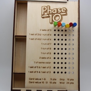 Phase 10 Game Box With Score Keeper - Etsy