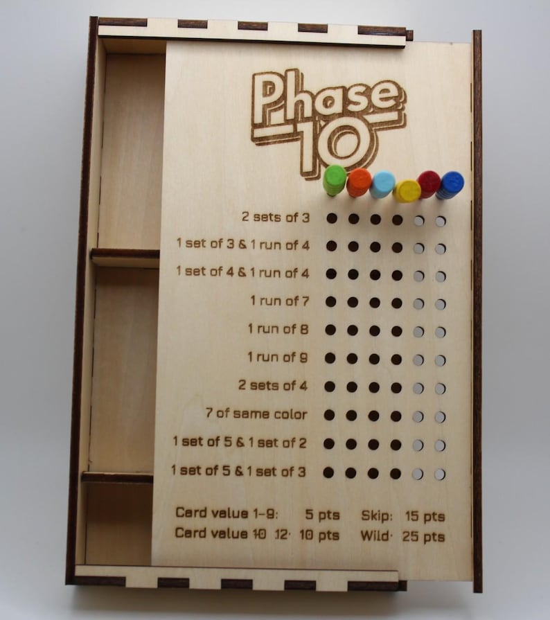 Phase 10 Game Box With Score Keeper - Etsy