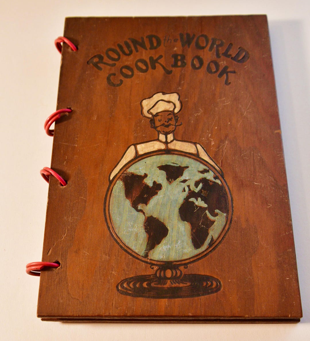 Vintage Round the World Cookbook, Wooden Cover, 200 Recipes - Etsy