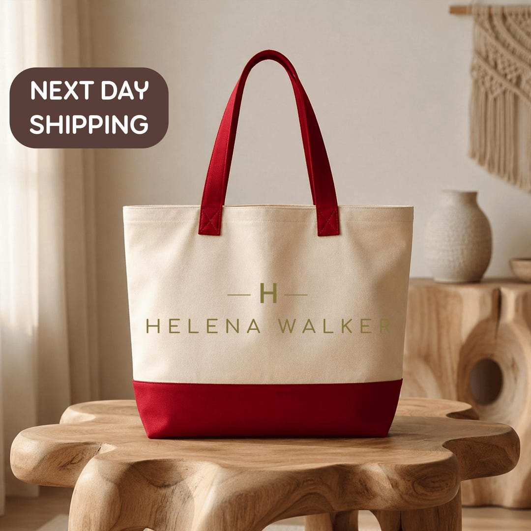 Personalized Name Tote Bag, Custom Initial & Full Name Tote, Minimalist ...