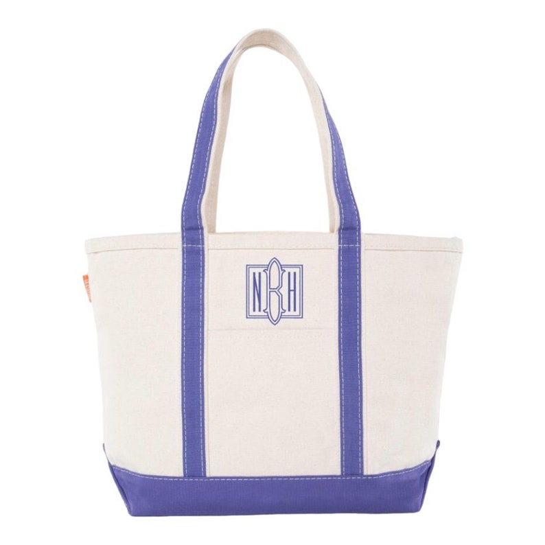 Personalized Violet Trim Medium Canvas Tote Bag - Etsy