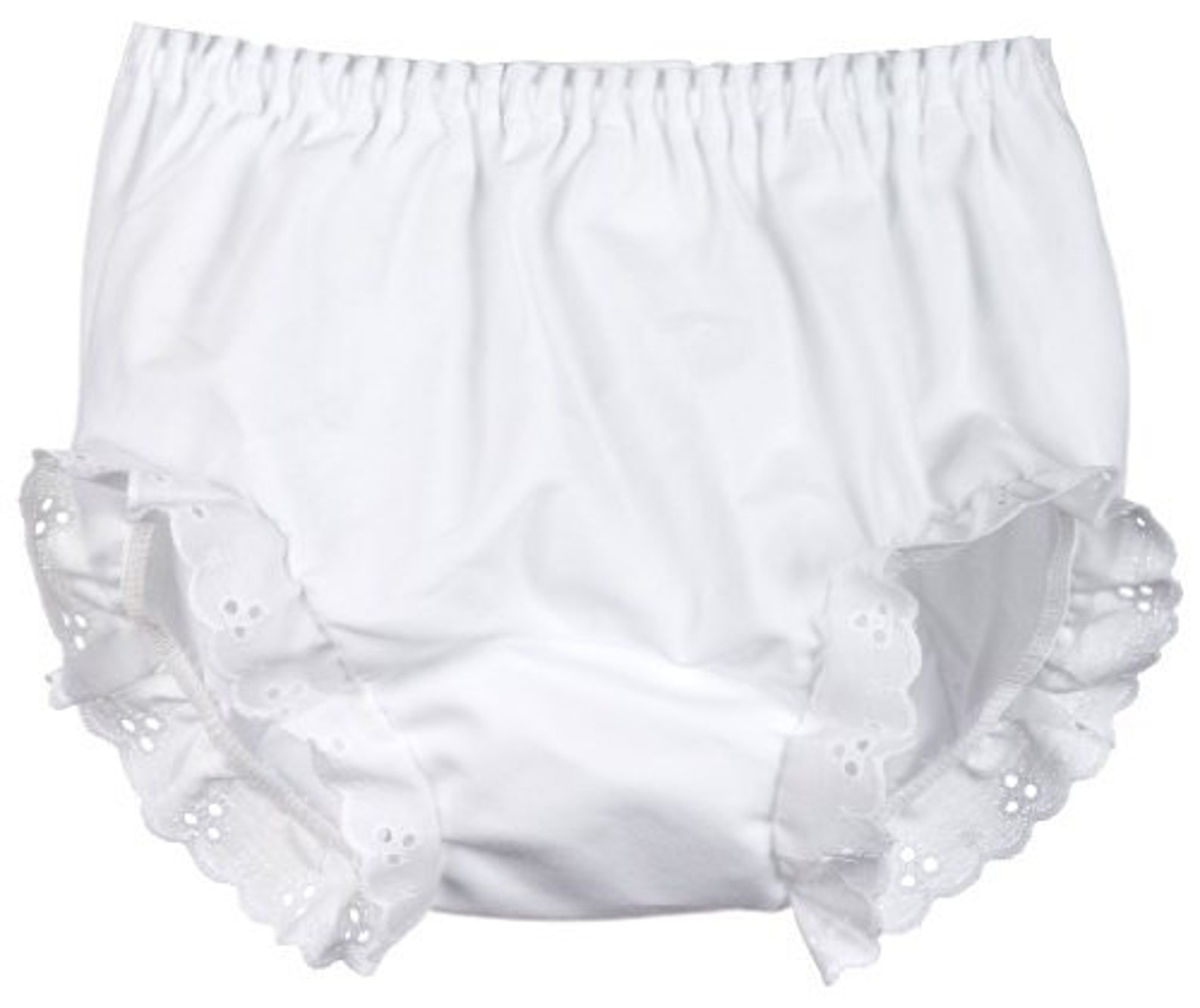 Blank Classic White Eyelet Lace Trim Diaper Cover Bloomers for ...