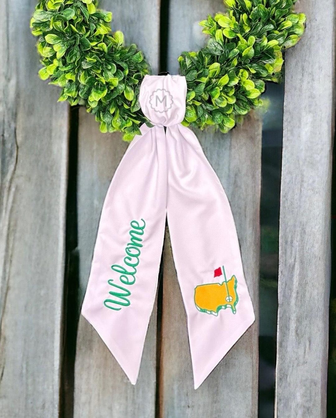 Masters Golf Welcome Wreath Sash, Embroidered Weather-resistant Wreath ...