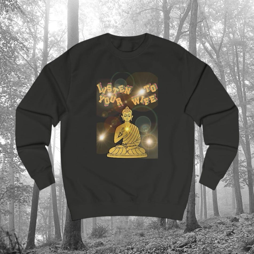 Buddha Sweatshirt, Zen Meditation Graphic Crewneck, Peaceful Vibes ...