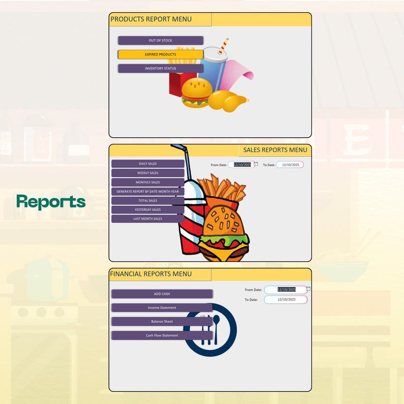 Restaurant POS Software With SOURCE CODE | Billing, Table & Inventory Management System | Excel ...