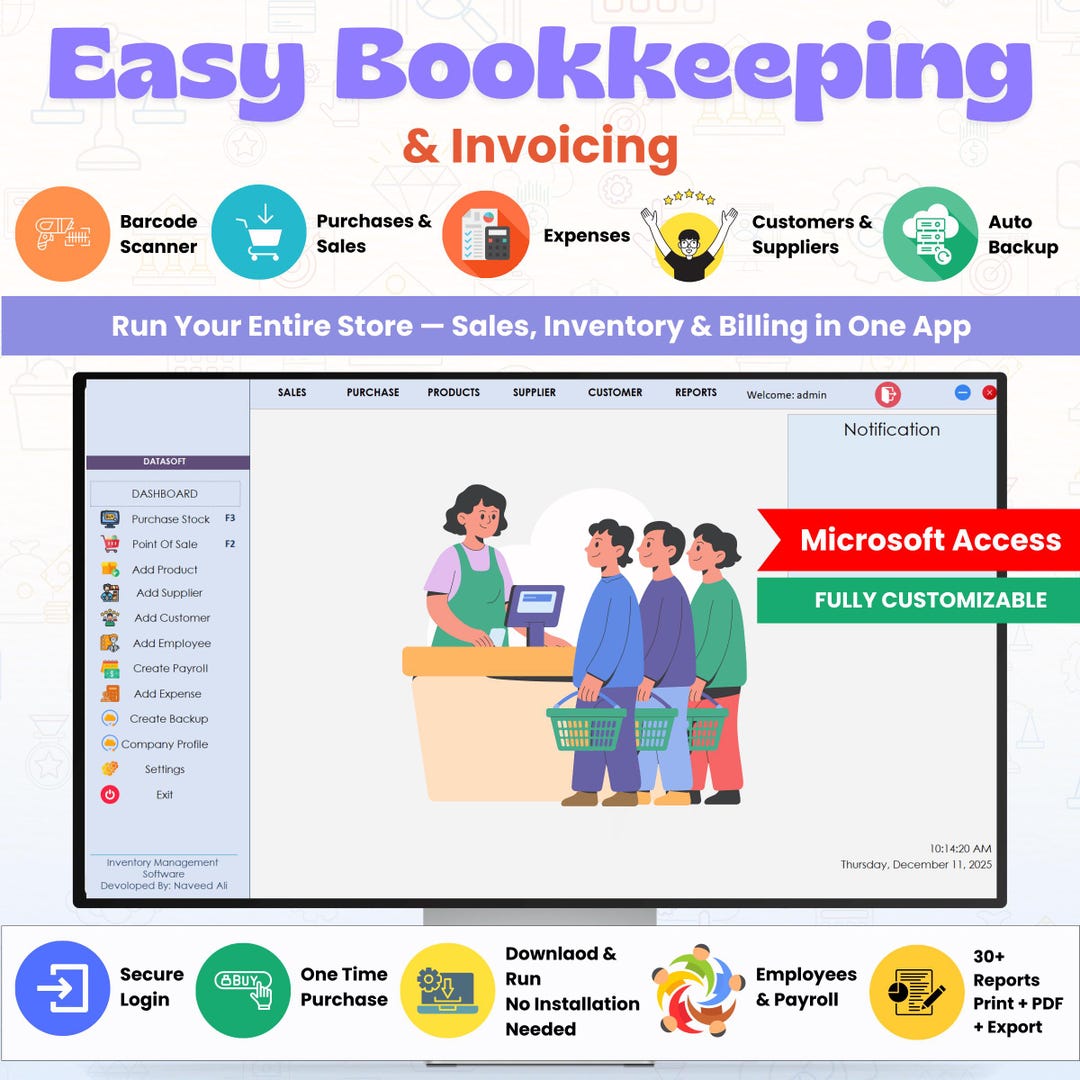 Small Business Inventory Management & Bookkeeping Software | Sales, Purchases, Customer Tracking ...