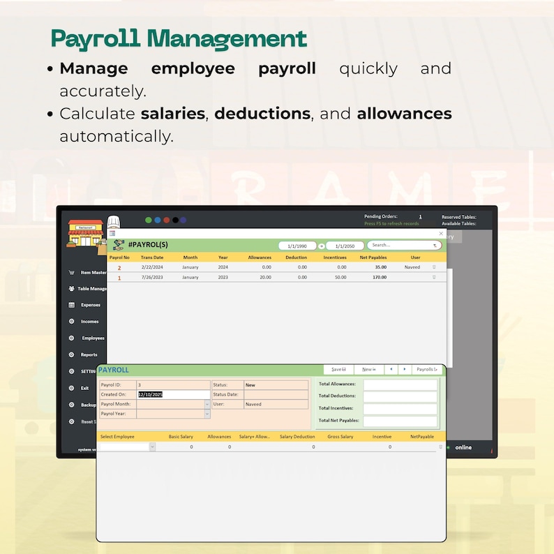 Restaurant POS Software With SOURCE CODE | Billing, Table & Inventory Management System | Excel ...