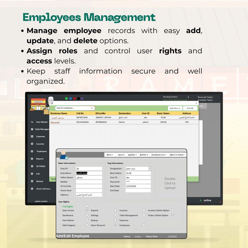 Restaurant POS Software With SOURCE CODE | Billing, Table & Inventory Management System | Excel ...
