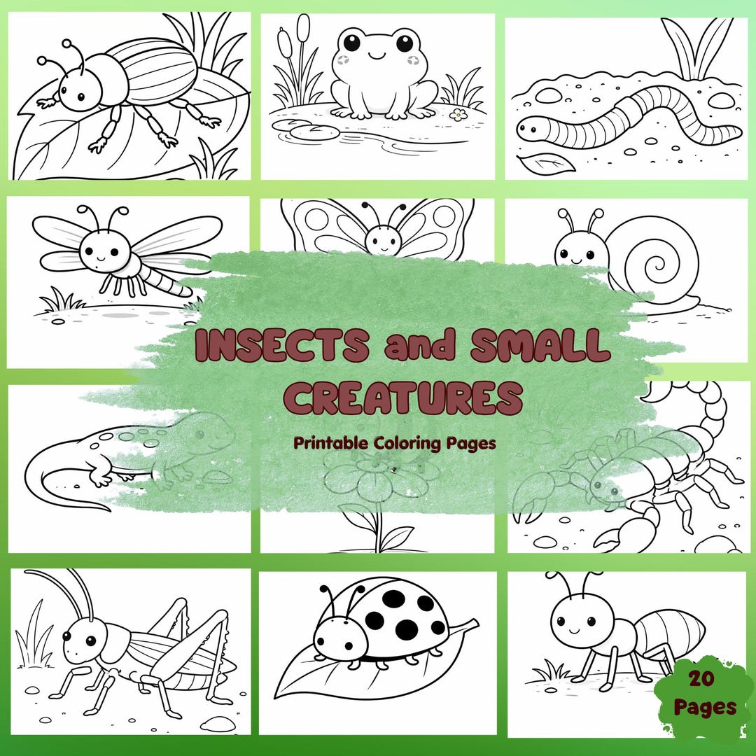 Insects & Little Creatures Coloring Pages for Kids | Printable Activity ...