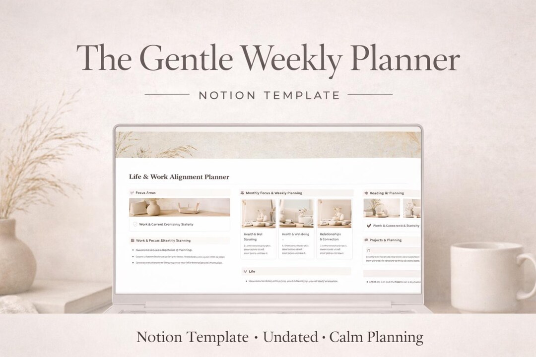 Gentle Weekly Planner – Notion Template | Undated Life & Work Planner ...