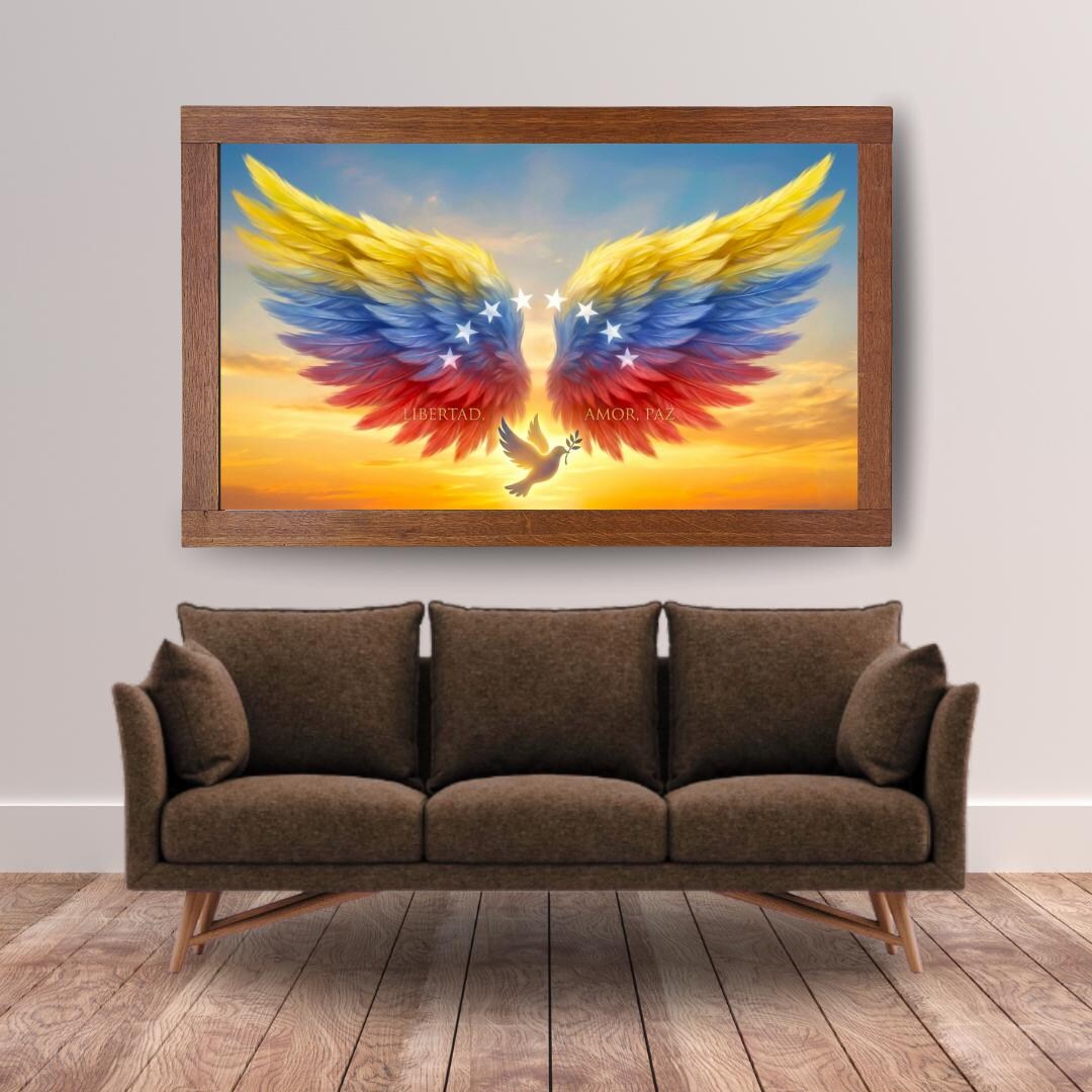 Venezuelan Flag Angel Wing Print – Patriotic Digital Wall Art (digital ...
