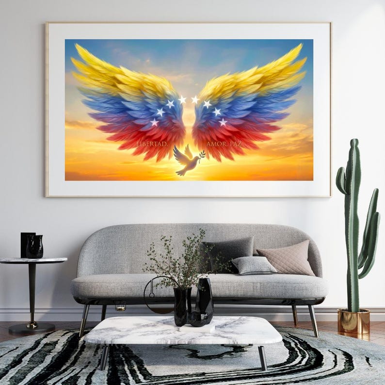 Venezuelan Flag Angel Wing Print – Patriotic Digital Wall Art (digital ...