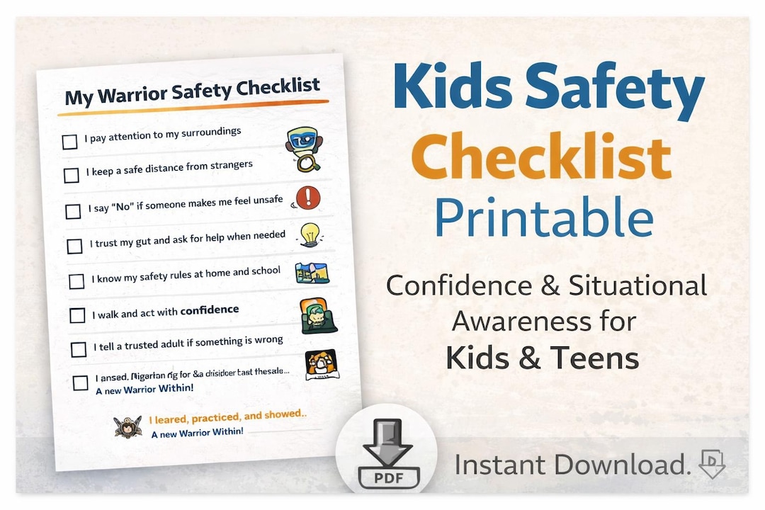 Kids Safety Checklist Printable | Confidence and Awareness for Kids ...
