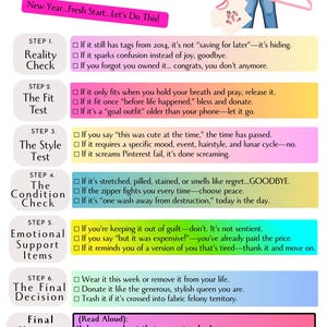 Closet Clean-out Checklist-get Rid of It Once and for All! - Etsy