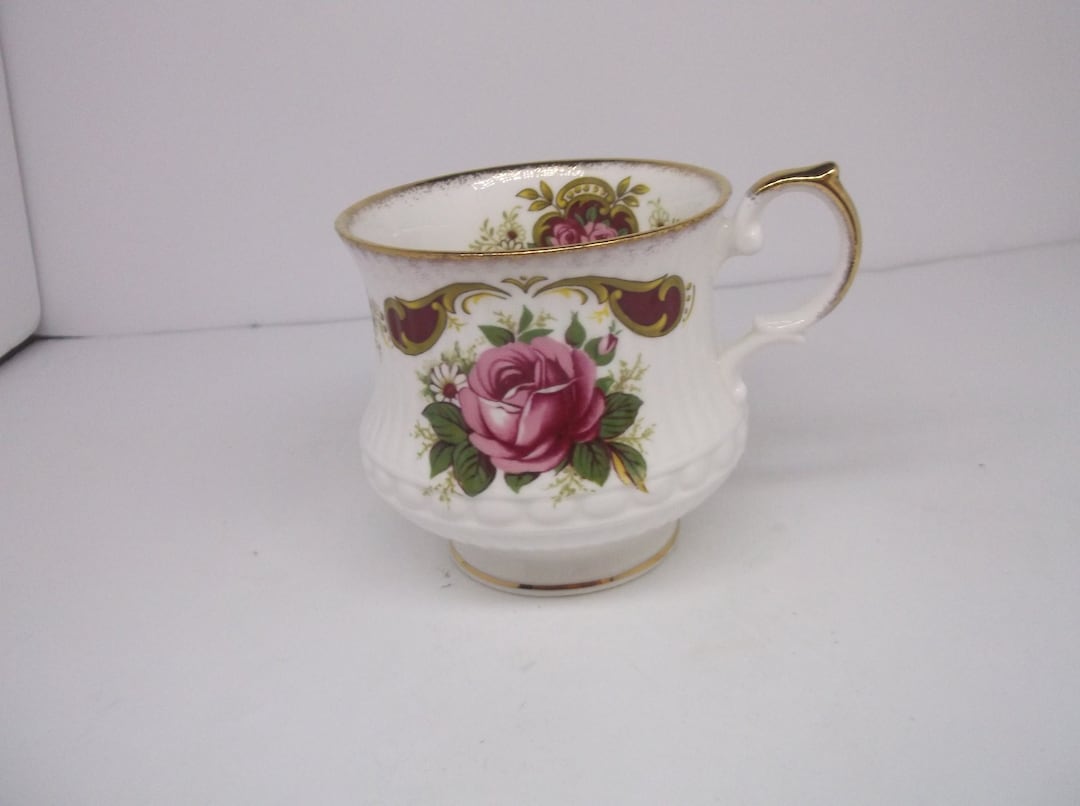 Royal Dover Pink Roses & Scroll Tea Cup Mug English Bone China 8 Oz - Etsy
