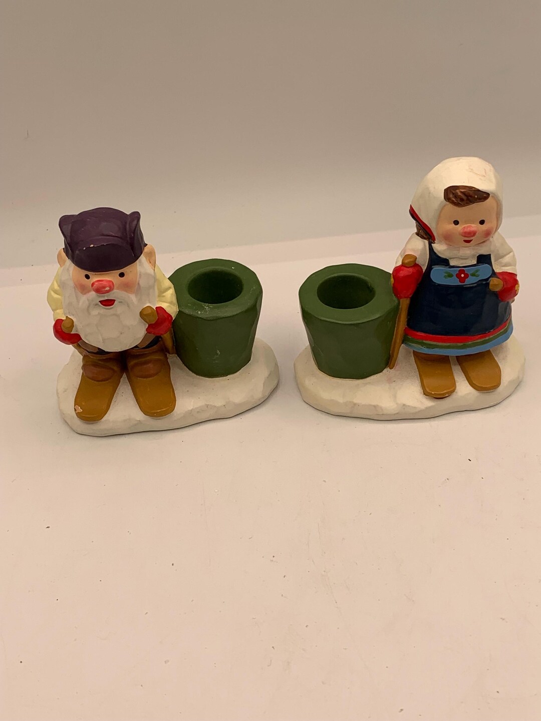 Vintage Pair Swiss Nordic Grandpa Grandma Candle Holders Made in Korea ...