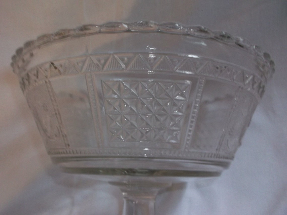 Vintage EAPG Glass Large Fruit Compote 8 Compot Early | Etsy