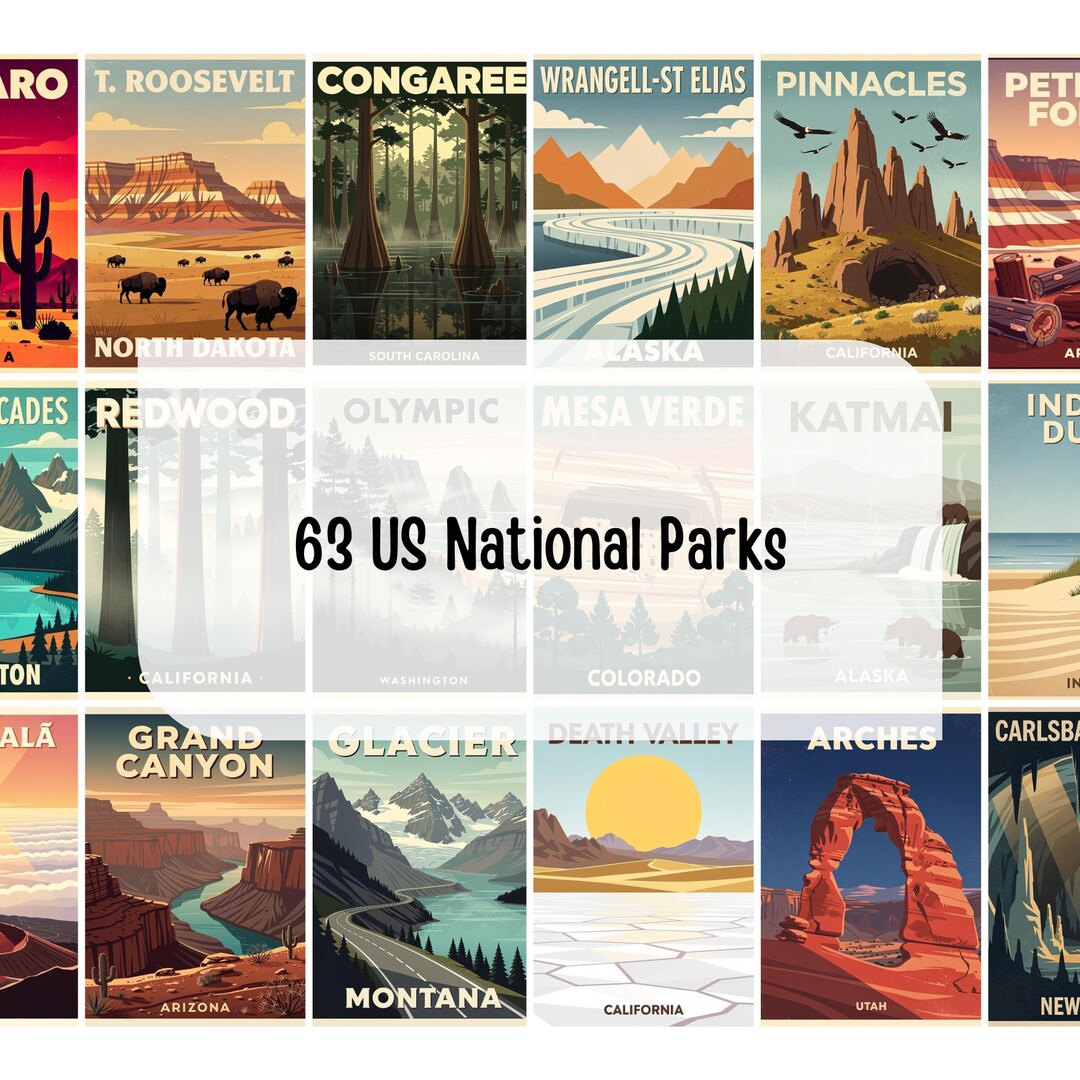 63 US National Parks Poster Prints, Home Decor (digital Download) - Etsy