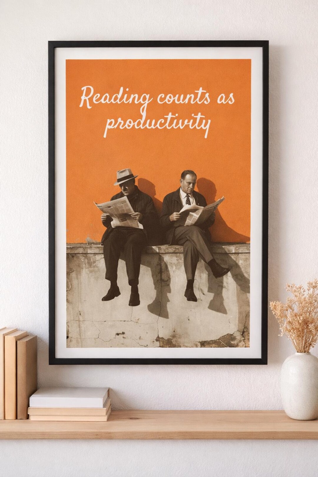 Reading Counts as Productivity Poster | Retro Matte Vertical Wall Art ...
