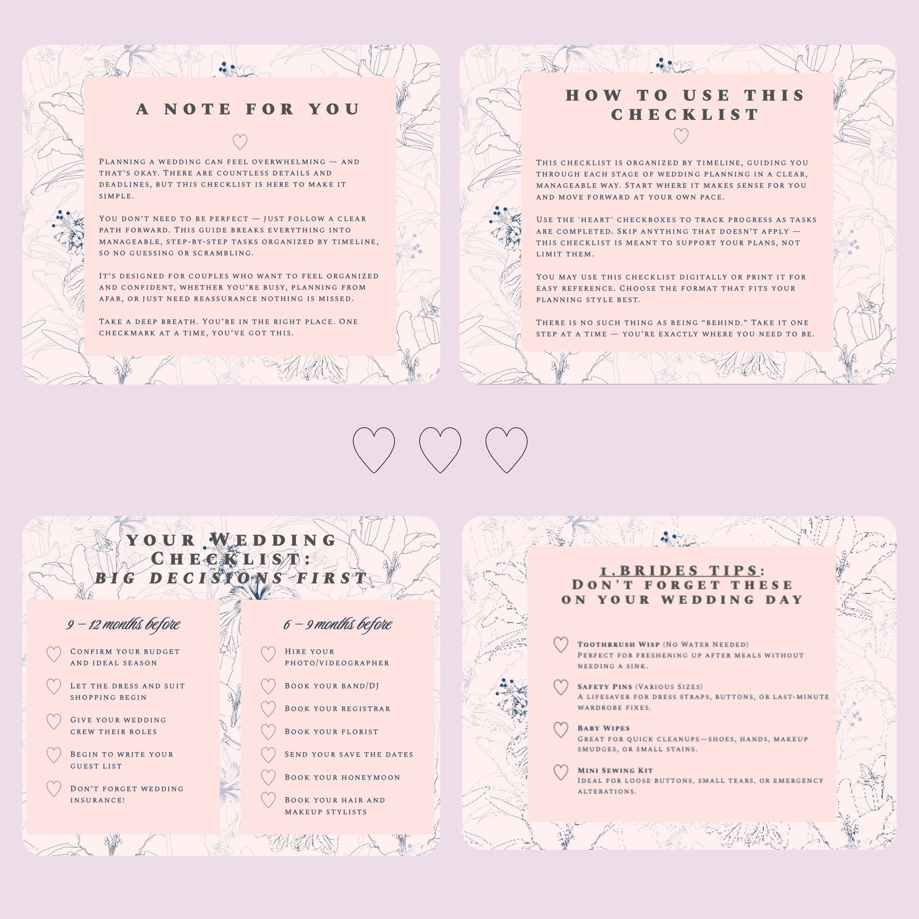 Printable Wedding Checklist PDF | Wedding Planning Checklist | Wedding ...