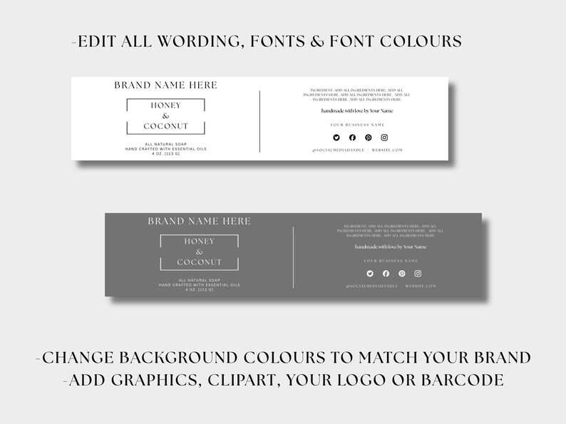 Soap Label Template | Editable Soap Label Canva Template | Handmade ...