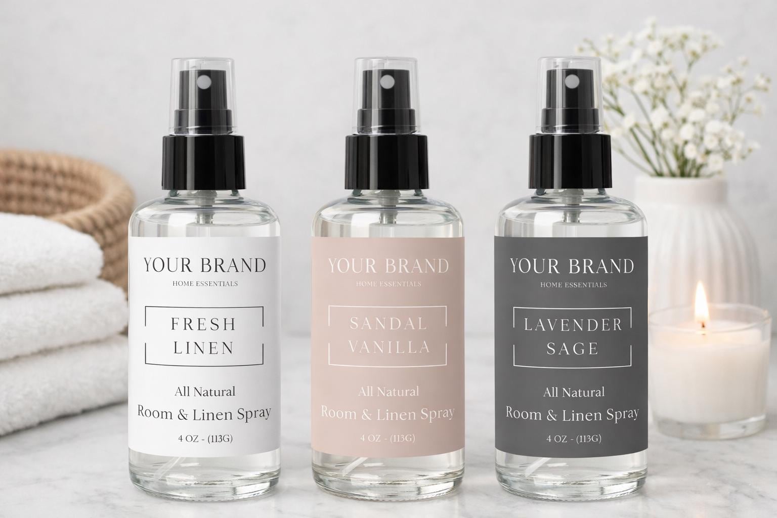 Editable Room & Linen Spray Label Template | Minimalist Design (canva ...